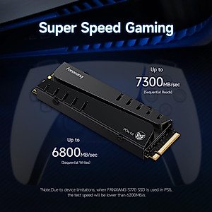 fanxiang S770 1TB NVMe M.2 SSD for PS5 - with Heatsink and DRAM, Up to 7300MB/s, PCIe 4.0, Suitable for Playstation 5 Memory Expansion, Game Enthusiasts, IT Professionals