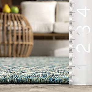 nuLOOM Abbey Tribal Striped Indoor/Outdoor Area Rug, 8' x 10', Green