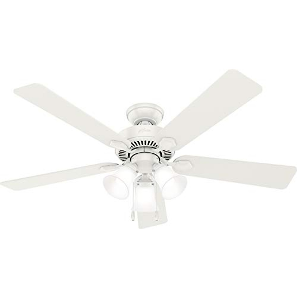 Hunter Fan Company, 50894, 52 inch Swanson Matte Silver Ceiling Fan with LED Light Kit and Pull Chain