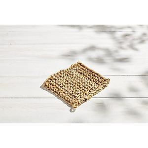 Mud Pie Crochet Woven Pot Holder, 8" x 8",Brown, 1 Count (Pack of 1)