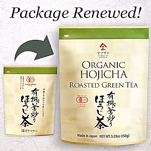 Hojicha Tea, Roasted green Tea, Low caffeine, JAS Certified Organic, Japanese Tea, 150g Bag 【YAMASAN】