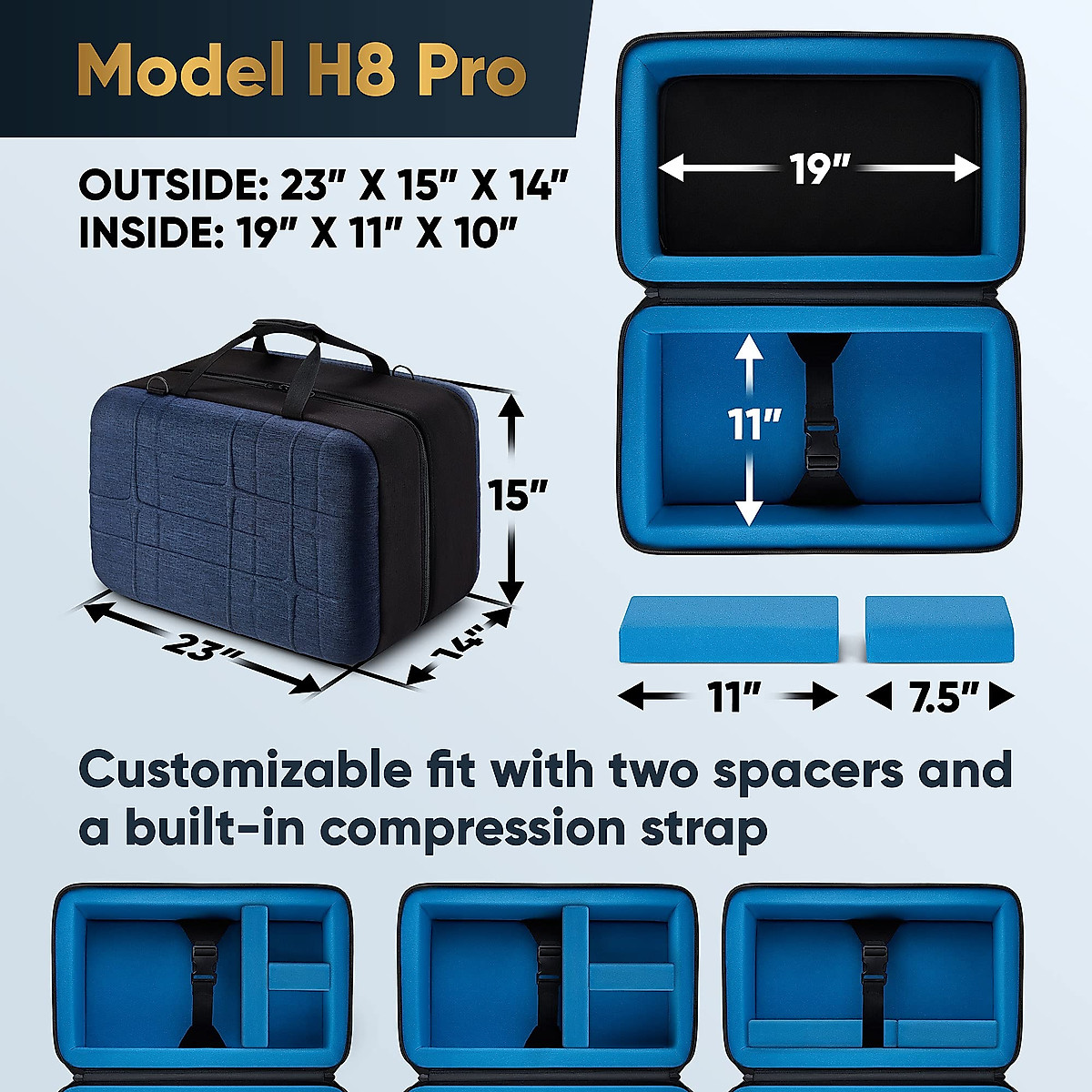 bagmate H8 Telescope Case Compatible with Celestron Optical Tubes | Hard Case with Soft Padding for Maximum Protection of 4”, 5”, 6”, and 8” Optical Tubes | Includes a Built-in Accessory Bag