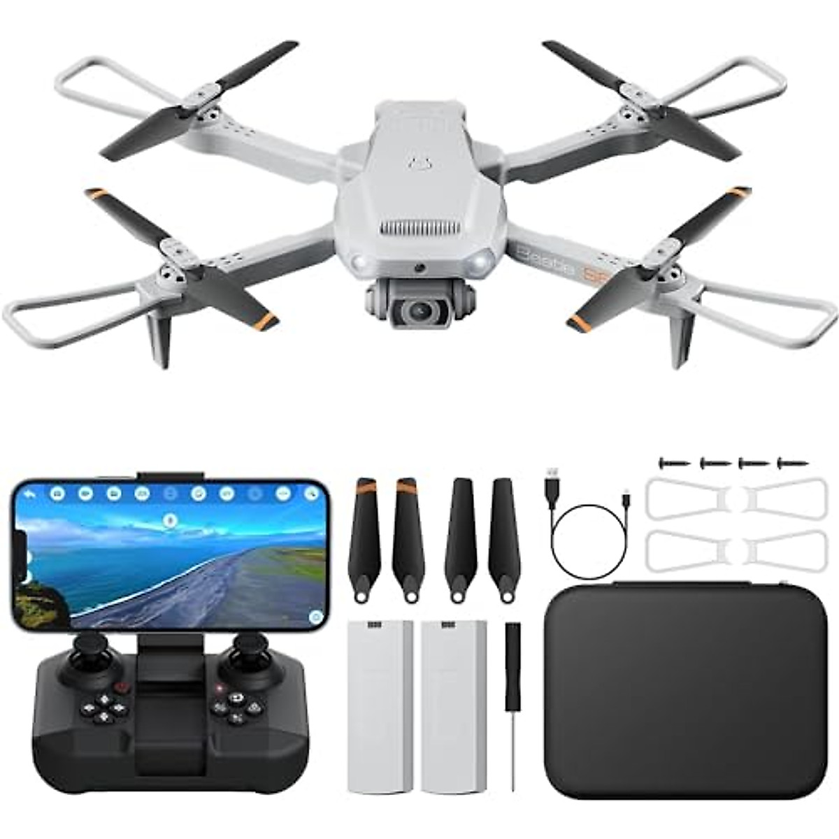 Drone with Camera for Adults - ROVPRO Dual Camera S60 RC Quadcopter with APP Control - Obstacle Avoidance, Waypoint Fly, Altitude Hold, Roll Mode, Headless Mode, 2 Batteries