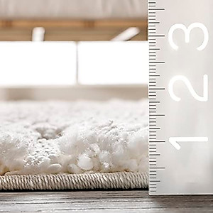 nuLOOM Risette Geometric Shag Tassel Runner Rug, 2' 8" x 8', Beige