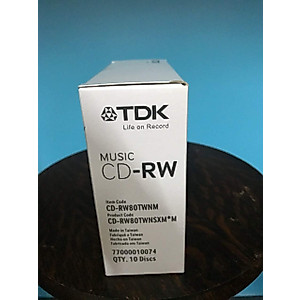 TDK Music 1X-4X 80-Min Digital-Audio CD-RW 10-Pak in Ultra-Slim Jewel Cases