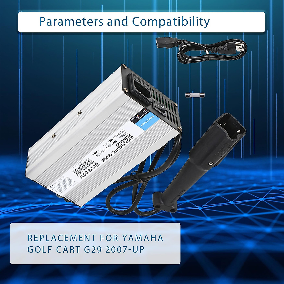 WFLNHB 3 Pin 48V Battery Charge Charger Replacement for Yamaha Golf Cart G29 2007 Up