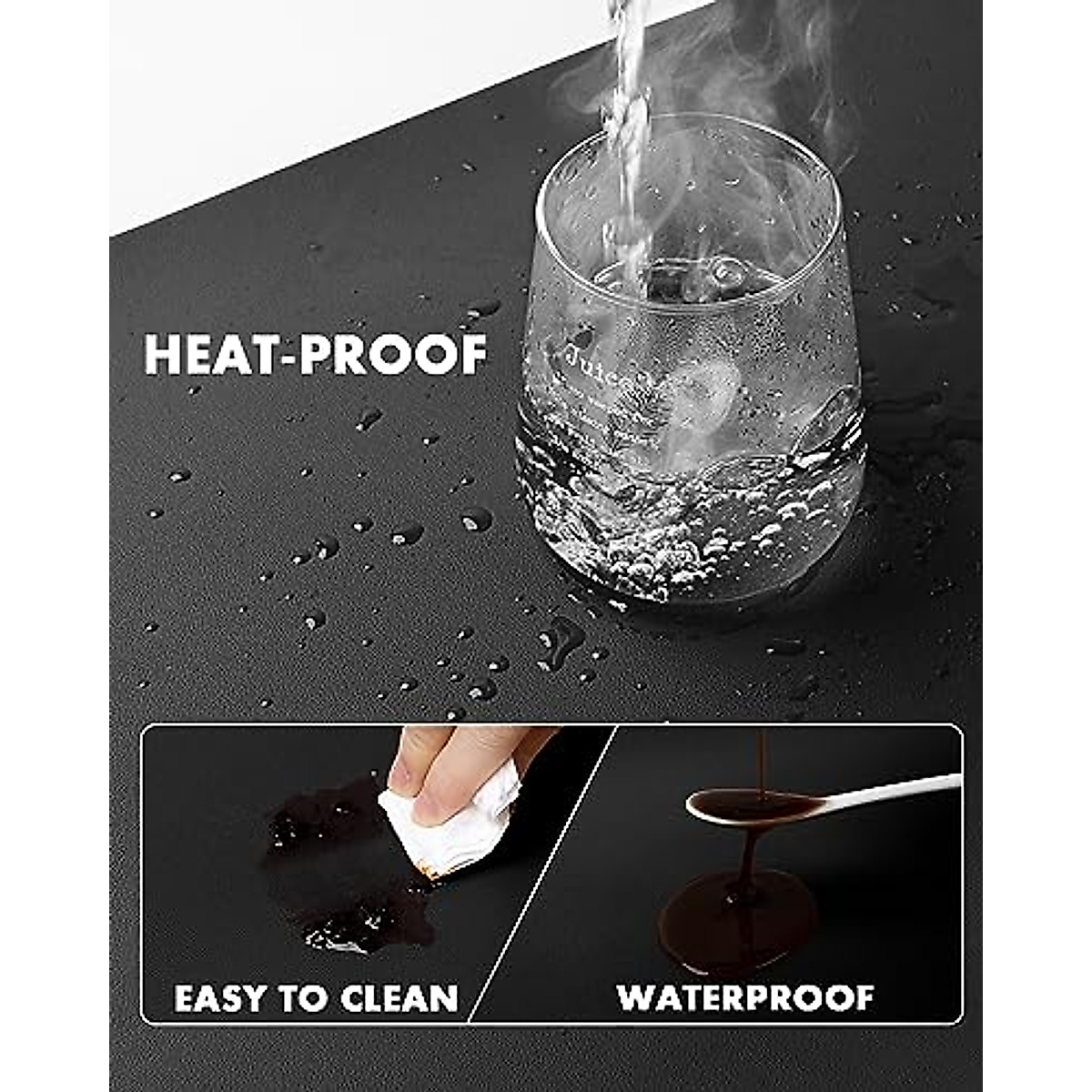 YSAGi Double-Sided Desk Pad, Leather Desk Mat, Eco Cork Desk Pad Protector, Large Mouse Pad for Desk, Waterproof Desk Blotter Pad, Desk Writing Pad for Office Work/Home(23.6"x13.7",Black+Cork)