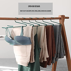 Slack/Trousers Pants Hangers - Open Ended Metal Hangers, Slim Durable (Black, 10)