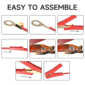 Goupchn Heavy Duty Crocodile Clamps Pure Copper 500A Car Battery Charger - 2PCS Power Replacement Battery Alligator Clips Jumper Cable Clamps Welder Clips for Car Automotive Vehicle Boat