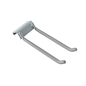 Garage Essentials 220861 64 Inch Wide Wall Mounted Utility Storage Organization Rack with 20 Inch Deep Top Shelf and 18 Hooks, White