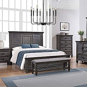 ALISADABOY Black Chandeliers for Dining Room Farmhouse 8 Light Rustic Industrial Candle Hanging Light Fixture for Living Room Kitchen Island Entryway Foyer Bedroom Pendant Lighting