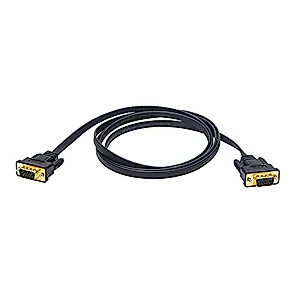DTech Thin Computer Monitor VGA Cable 6ft Standard 15 Pin Connector Male to Male VGA Cord Flat Wire for Desktop (6 Feet, Black)