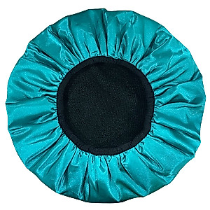 Aquior Shower Cap,Extra Large Triple Layer Bathing Cap with Dry Hair Function for Women Microfiber Terry Cloth Silky Satin 100% Waterproof Reusable Long Hair Bath Caps (Green)