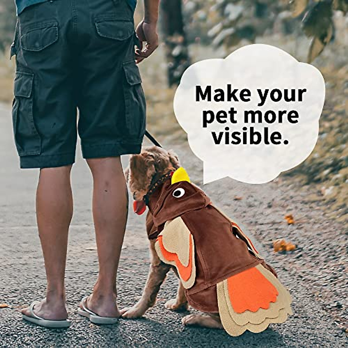 NACOCO Dog Turkey Costume Halloween Thanksgiving Clothes Pet Costume Warm Apparel Puppy Coat Fleece Hoodie Classic Bird for Small Dogs and Cats (Medium)