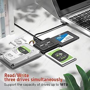 Alxum USB 3.0 to IDE SATA Converter, for Universal 2.5 & 3.5 inches SATA HDD SDD & IDE HDD Drives, Hard Drive Adapter with 12V 2A Power Adapter and USB 3.0 Cable (Type C)