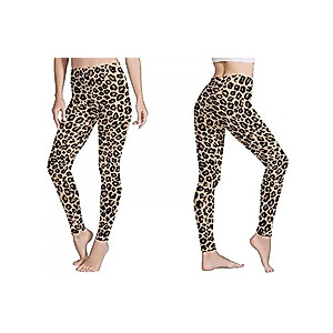 NDISTIN Pink Yoga Pants for Women Girls Floral French Bulldog Printed Cute High Waisted Leggings for Running Jogging Sports Athletic Workout Stretch Pants Full Length