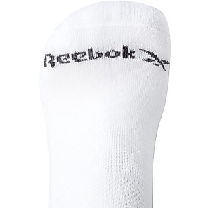 Reebok Men’s Low Cut Socks – 6 Pack Basic Cushion Low Cut No Show Socks for Men - Men's Athletic Socks (Size: 6-12.5), Size 6-12.5, Classic White