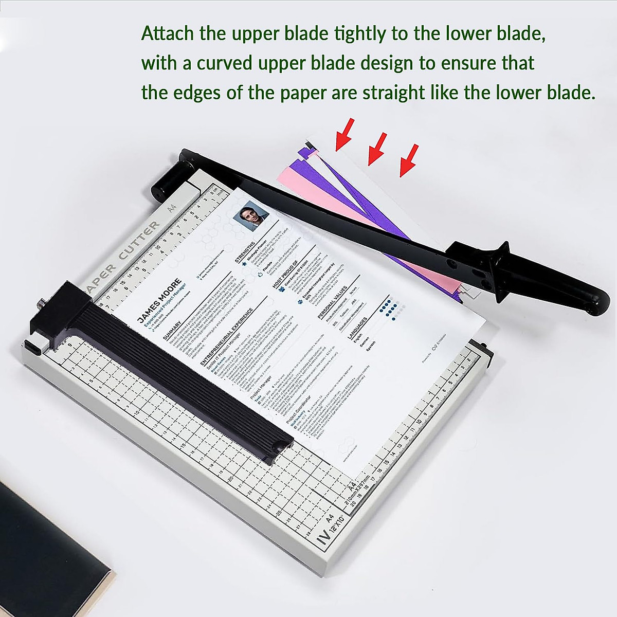 Optomni 12-Inch Paper Cutter, Heavy Duty Guillotine Paper Cutter with 10 Sheet Capacity, Ideal Paper Trimmer for Classroom, Cardstock, Art Projects, and Office Use