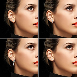 Aroncent 18 Pairs Stud Earrings Cross Dangle Earrings Fake Gauges Earrings Feather Huggie Hoop Earrings for Men Women Stainless Steel Earring Set