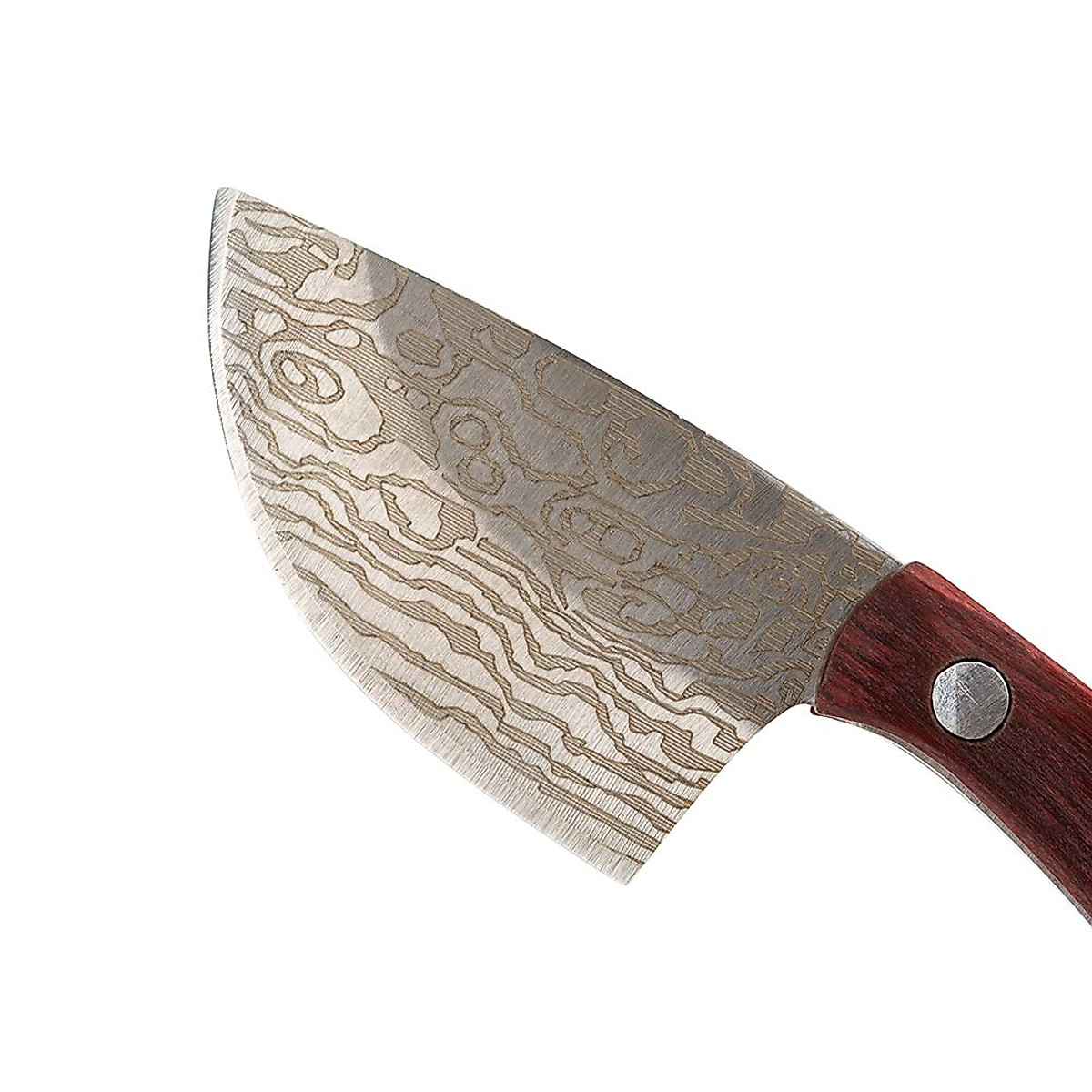 PUOSUO EDC Multi-Function Keyring Mini Pocket Knife Keychain Stainless Steel Necklace Knife-Damascus Pattern (A)