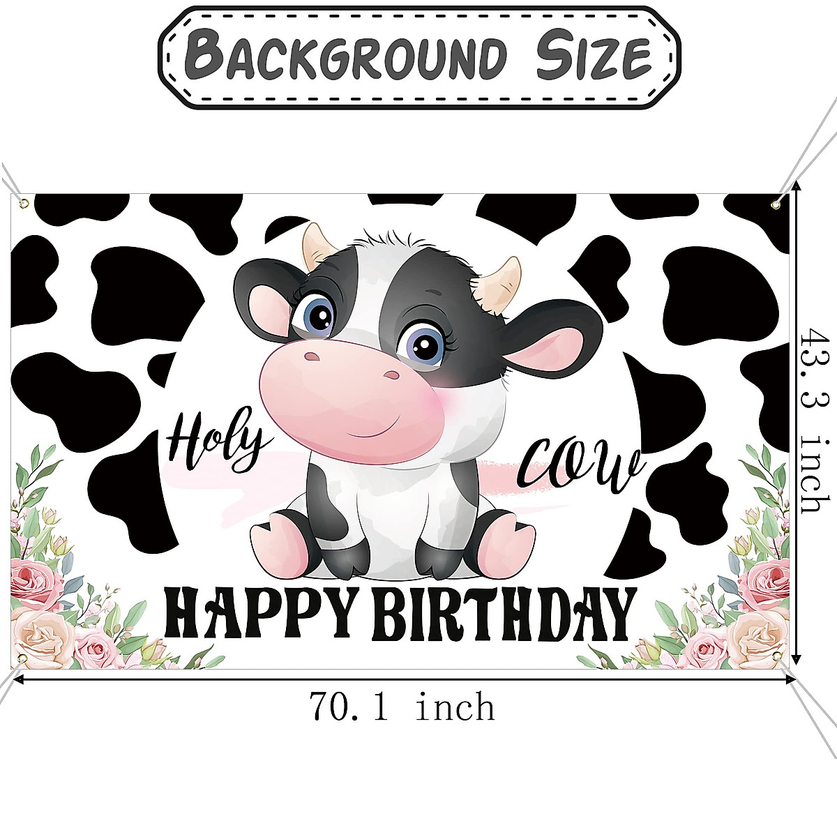Cow Birthday Party Decoration Holy Cow Backdrop Decorations Cow Birthday Party Supplies Cow Themed Birthday Party Backdrop Decorations for Farm Animals Theme Party Baby Shower Supplies