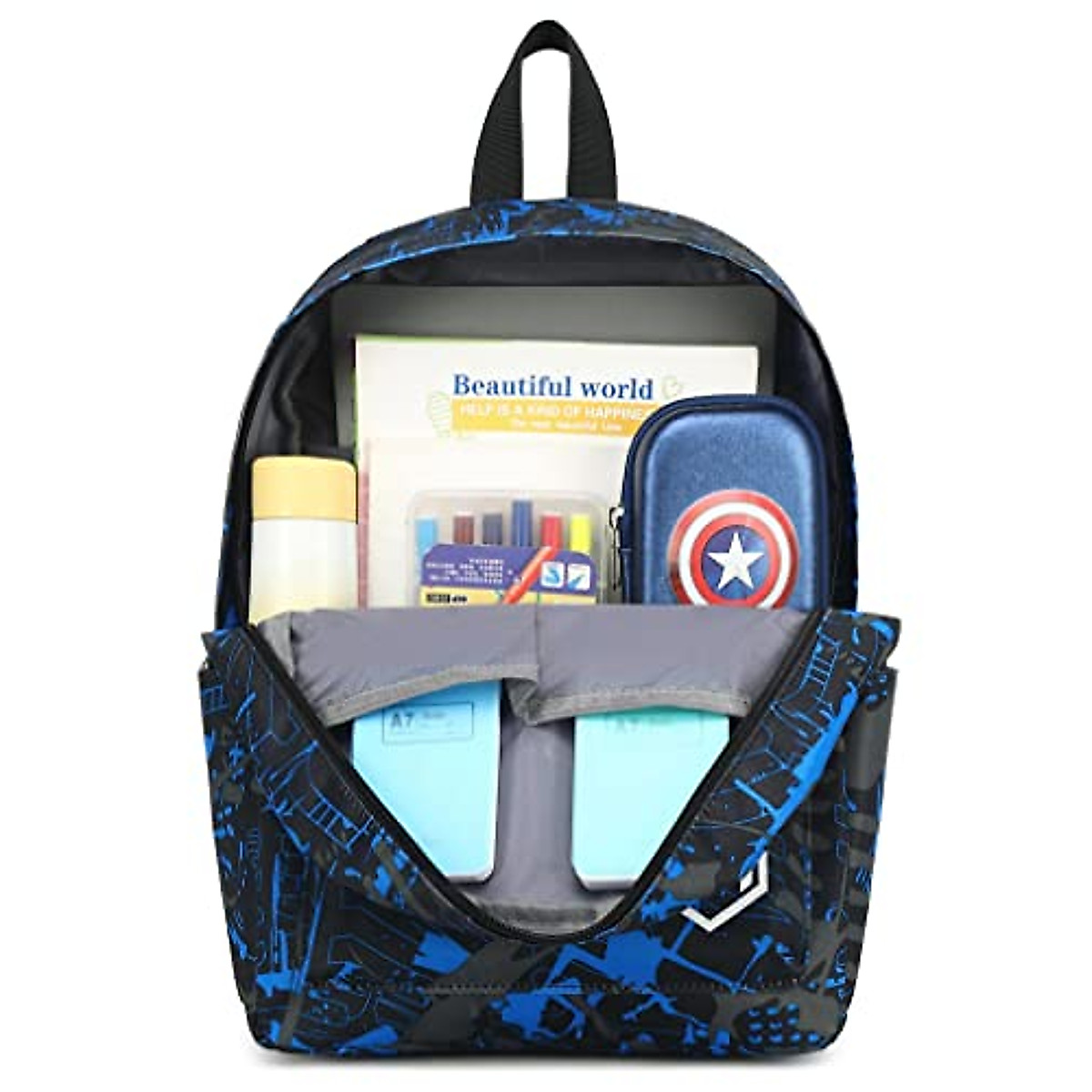 Preschool Backpack Kids Kindergarten School Book Bags for Elementary Primary Schooler (Blue Cool Boy)