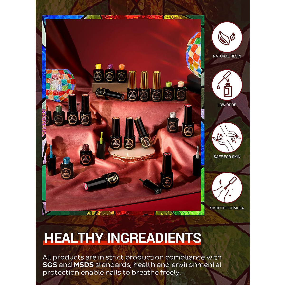 MEFA Fall Gel Nail Polish Set 23 Pcs, 20 Colors Autumn Halloween Brown Burgundy Orange Glitter Dark Green Blue Nail Gel Kit Nail Art with Glossy&Matte Top Base Coat, Manicure DIY Salon Gifts