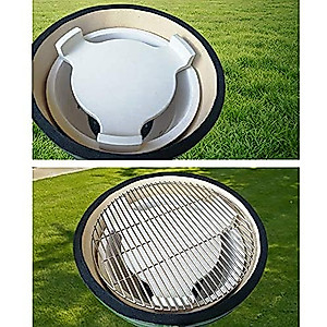 Plate Setter Big Green Egg Accessories Plate Pizza Stone with 3 Legs for Large Big Green Egg,convEGGtor for 18" Kamado Grill,18" Grilling Surface Grill Grate Extender-Extra Thick