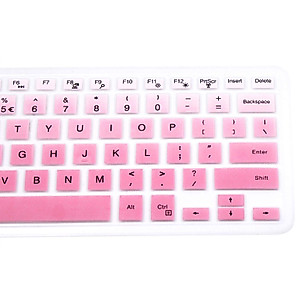 Keyboard Skin Compatible with 13.3" Dell Inspiron 13 5000 7000 Series 5368 i5378 5379 7370 7373 7368 7378 & 15.6" Dell Inspiron 15 5568 5578 5579 7568 7570 7573 7579 (NO Numeric Keypad) (Ombre Pink)