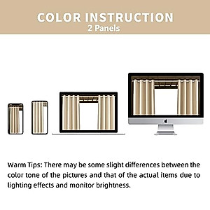 DIVA EN CAMINO DEC Waterproof Outdoor Curtain W105 x L95 - Grommet Top Sunlight Blocking Window Treatment Drapes Blackout Curtains for Home Bedroom Living Room Pergola Cabana Gazebo (Beige)