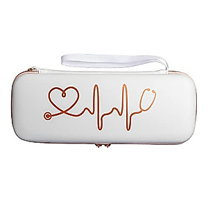 Plaris Stethoscope Case for Nurses Compatible with 3M Littmann/MDF/Omron Stethoscopes - Extra Room for Medical Bandage Scissors EMT Trauma Shears and LED Penlight, (Black)