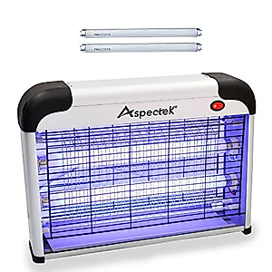 ASPECTEK Powerful 20W Electronic Indoor Insect Killer, Bug Zapper, Fly Zapper, Mosquito Killer-Indoor Use Including Free 2 PACK Replacement Bulbs