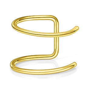 Ruifan 316L Surgical Steel Double-Rings Fake Faux Clip On Septum Lip Nose Hoop Ring Body Piercing Jewelry Unisex 20G 5/16"(8mm) 6PCS - Mix Color 1#