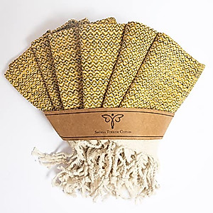 Smyrna Turkish Cotton Kitchen Dish Towels Pack of 6 | 100% Natural Cotton,12x12 Inches | Machine Washable Wash Cloths | Ultra Soft, Absorbent, Prewashed and Quick Dry Turkish Dish Towels (Yellow)