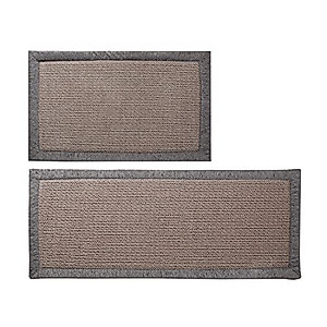 qianyingmeng Kitchen Mat,Kitchen Rugs Non Skid,Anti Fatigue Mats for Kitchen Floor,Kitchen Sink Mats,Kitchen Rugs Washable,Farmhouse Kitchen Rugs,Kitchen Mat Cushioned (W20xL31.5 +W20xL47, Grey)