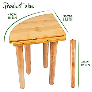 Corner Shower Bench, Wooden Shower Stool for Shaving Legs, Teak Shower Foot Rest, Shower Foot Stool for Bathroom Bath Spa Shower Spaces Corner, Natural