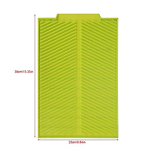 Drain Mat Universal Drain Board Drying Dishes Non-Slip Roll-Up drying Rack Pad Silicone Heat Resistant Slip-proof Tray(green)