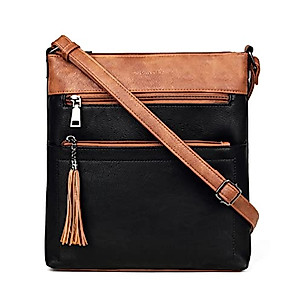 MASINTOR Crossbody Purses for Women, Multi Pocket Casual Crossbody Bag, Adjustable Strap Shoulder Bag with Tassel