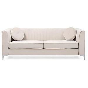 Glory Furniture Delray Sofa, Ivory. Living Room Furniture, 3 Seater