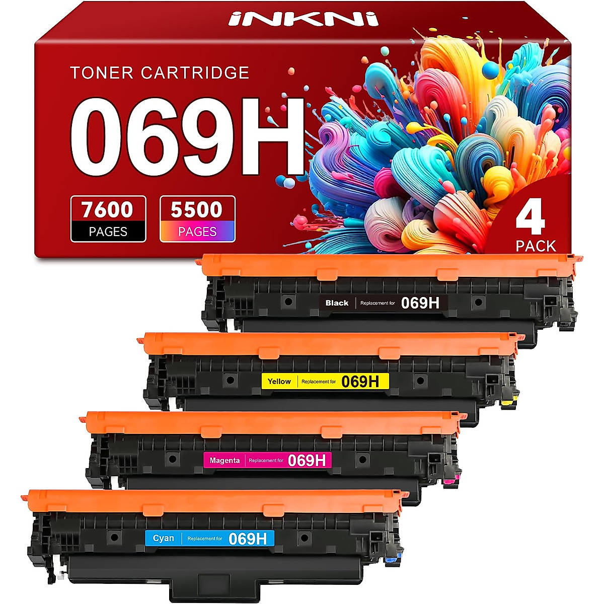 InkNI Compatible Toner Cartridge Replacement for TN660 TN-660 TN630 TN-630 High Yield to use with HL-L2300D HL-L2380DW DCP-L2540DW MFC-L2700DW MFC-L2740DW Printer Toner (Black, 4-Pack)