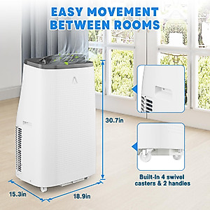 Portable Air Conditioners, 14000BTU Air Cooler with Drying, Fan, Sleep Mode, 3 Speeds, 24H Timer Function, Remote Control, Cools Room up to 750 Sq. ft, Air Cooling Fan for Home & Office Use…