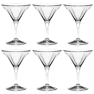 Barski Martini - Glasses - Classic Clear - Set of 6 - Stemmed Made in Europe - 5 oz.