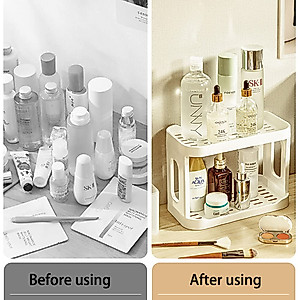 kaileyouxiangongsi 2-Tier Desk Organizers & Dispensers，Mail Holder for Office Desk Organization，Kitchen Spice Rack or Bathroom Countertop Organizer, Gift for Teachers, Classmates, and Friends,White