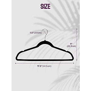 Pretigo Premium Velvet Hangers 50 Pack, Non-Slip Clothes Hangers Black, Space-Saving Velvet Clothes Hangers for Coats, Pants & Dress, Sturdy Heavy Duty Felt Hangers 360° Swivel Hook, Elegant Wardrobe