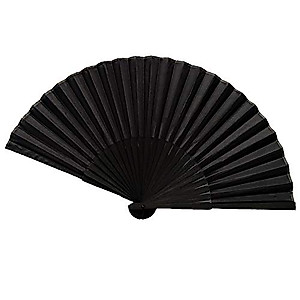 PHONME Multipurpose Black Vintage Hand Fan Folding Fans Dance Wedding Party Favor Chinese Dance Party Folding Fans for Decoration Vintage Style (Color : 1pc Fan)