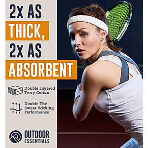 OutdoorEssentials Sweat Bands Headbands Men - Sweatbands for Women - Sports Headband - Sweat Absorbing Headband - Multipack Sweat Head Bands