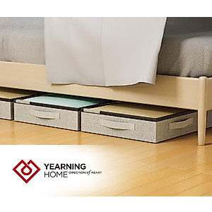 Under Bed Storage Containers,Underbed Storage 4.5 Inches Low Profile with Sturdy Sidewalls/Bottom for Clothes, Blanket, Pillows and Shoes,Storage Organizer with Lids, Under the Bed Storage Bags 2Pack