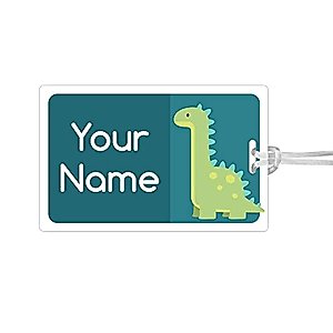 Kids Labels Durable Large Luggage & Bag Tag Dinosaur Design