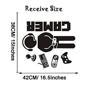 Game Wall Decals Stickers Creative Gaming Quote Poster for Boys Gift,Vinyl Peel and Stick Gamer Decor for Gamer Men's Living Room Play Room Bedroom Home Decoration (Gamer Decal)