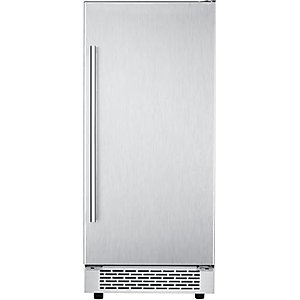 Hanover Library Series 32-Lb. Automatic Ice Maker with Reversible Door and Touch Controls, Stainless Steel Ice Machine for Under Counter, Garage, Home Bar, and Kitchen, Makes Clear Ice
